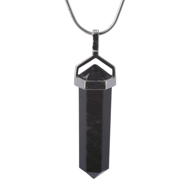 Pendant - Double point - 35mm Hypersthene - The Old Earth