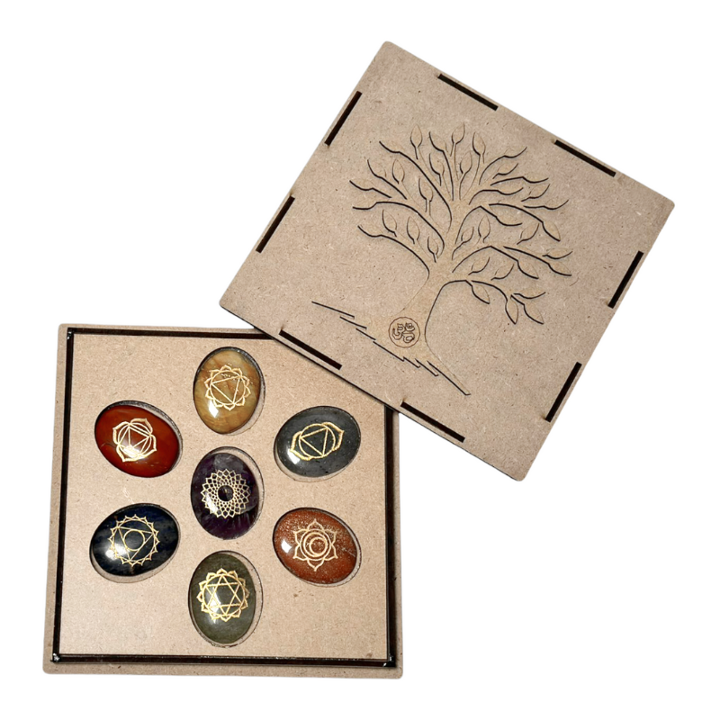 Chakra stones set in box - Tree of Life - The Old Earth